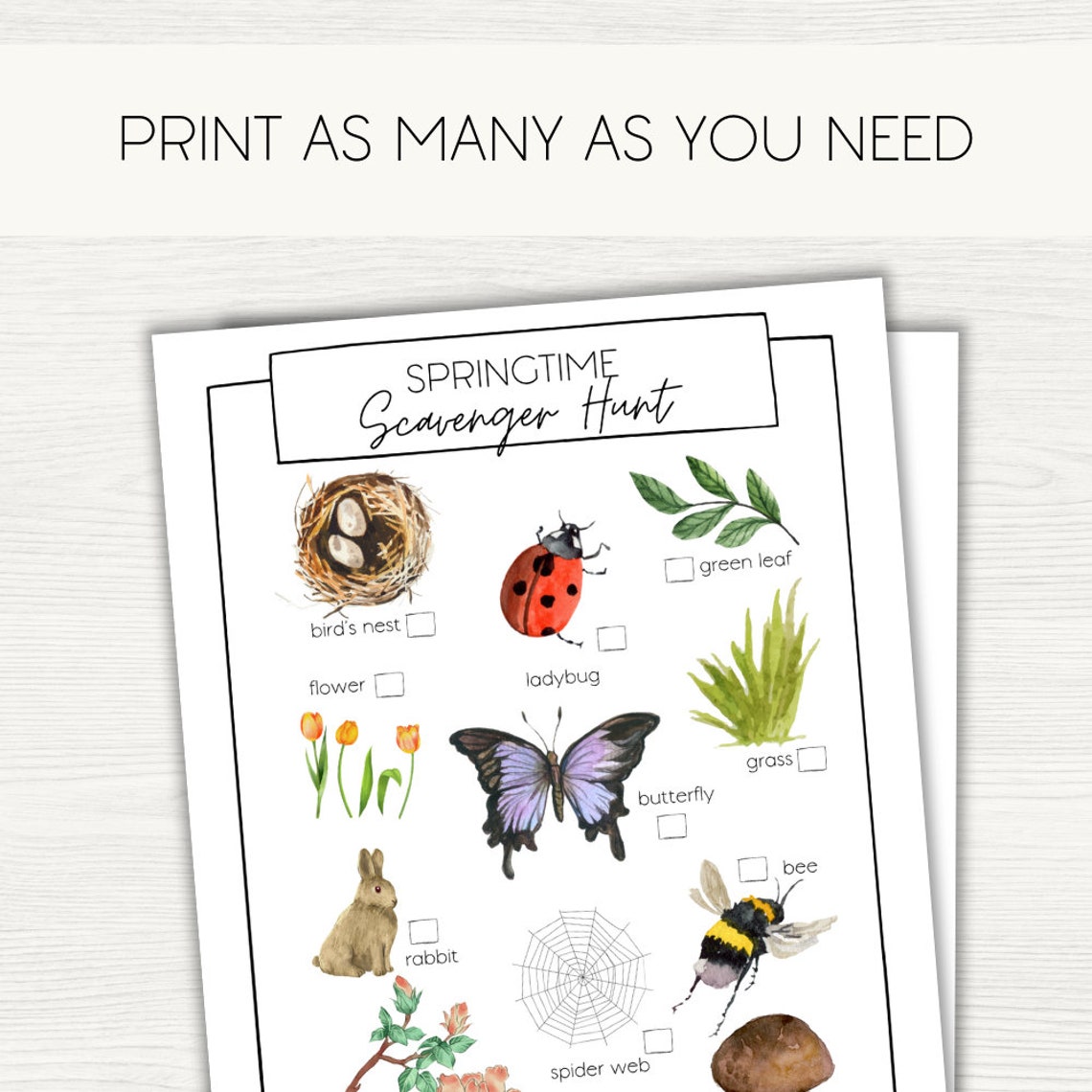 Spring Scavenger Hunt for Kids Printable Homeschool Worksheets ...