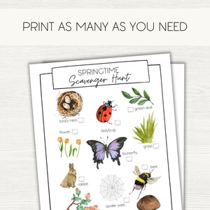Spring Scavenger Hunt for Kids | Printable Homeschool Worksheets ...