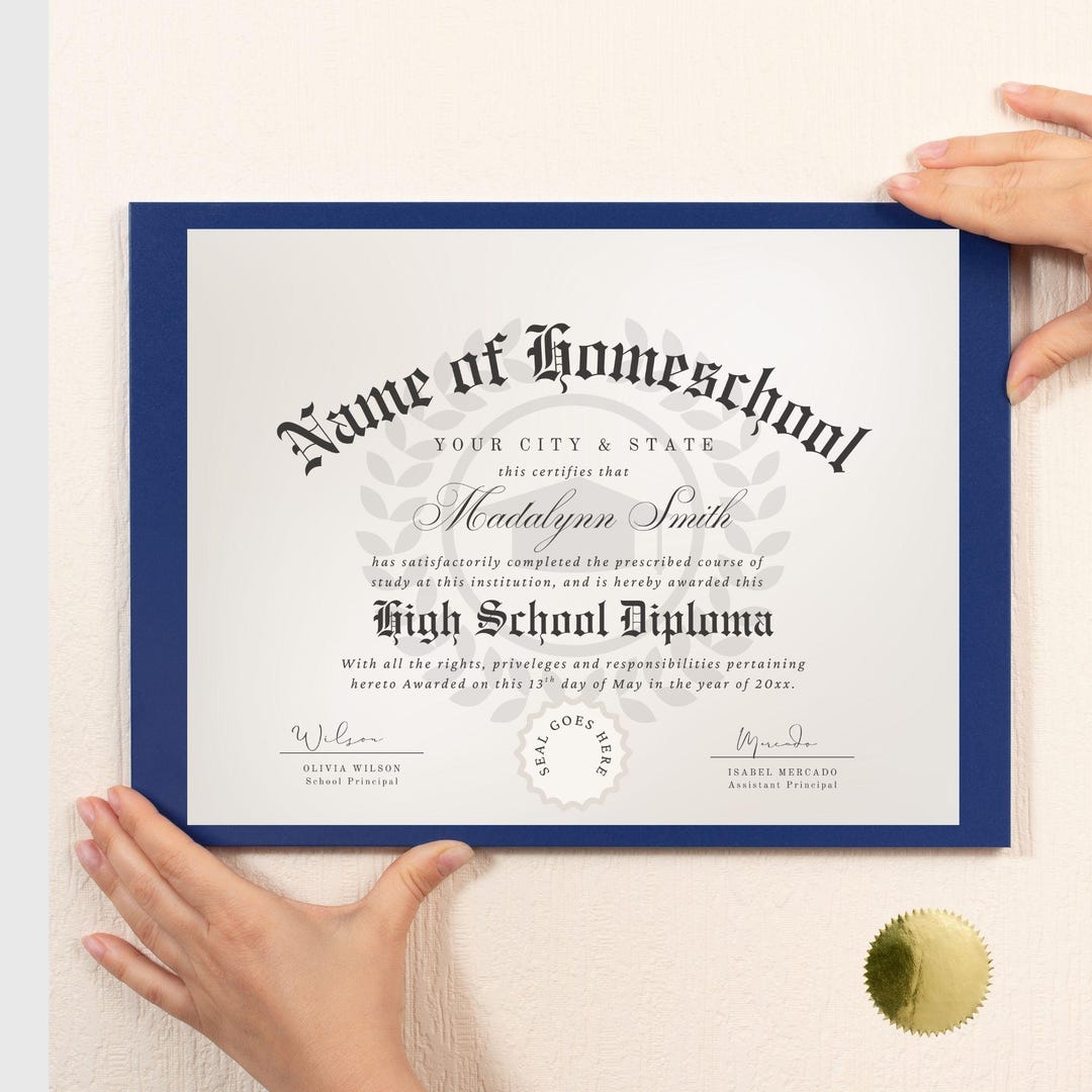 Printable Homeschool High School Diploma - Editable Template for ...
