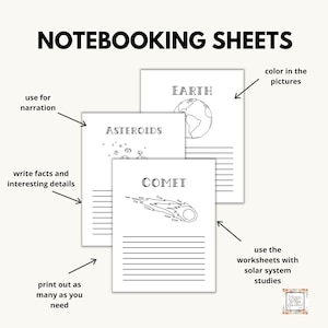Solar System Notebooking Worksheets Printable Science - Etsy