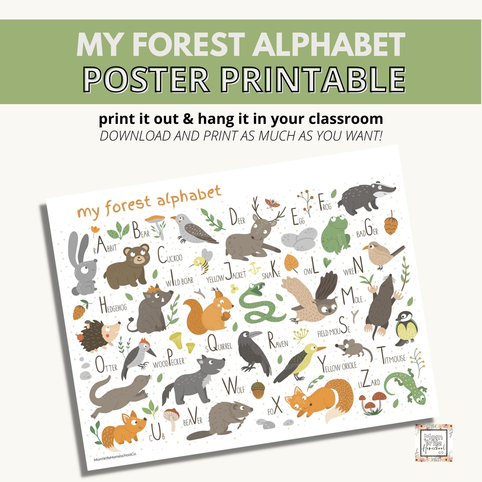 Forest Alphabet Worksheets Alphabet Printables Homeschool Printables ...
