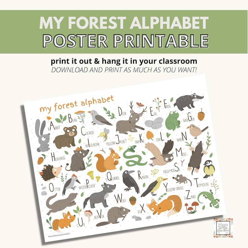 Forest Alphabet Worksheets Alphabet Printables Homeschool Printables ...