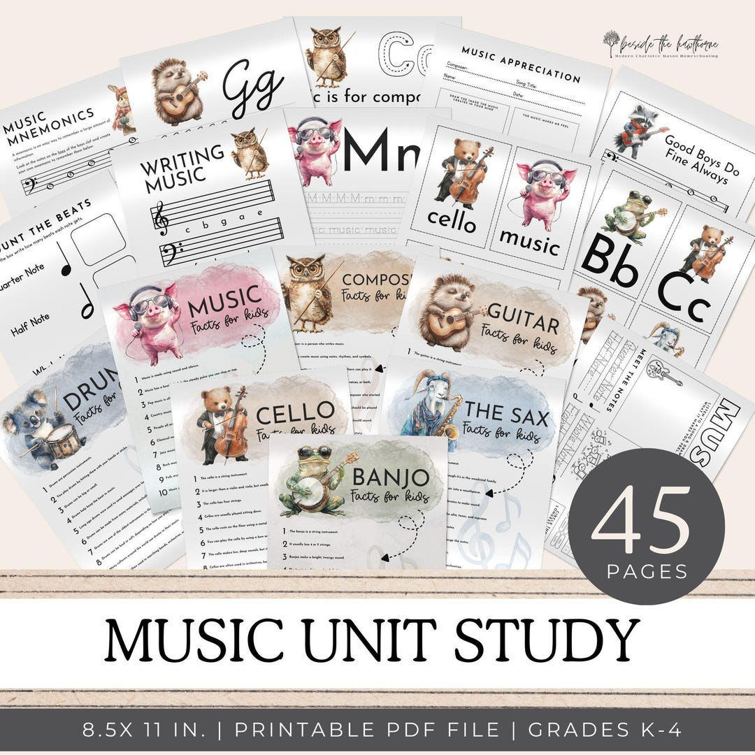 Homeschool Music Study Unit Study Bundle, Homeschool Curriculum ...