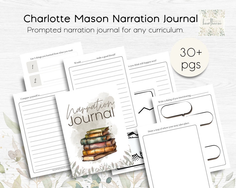 Charlotte Mason Narration Journal, Homeschool Narration Notebook ...