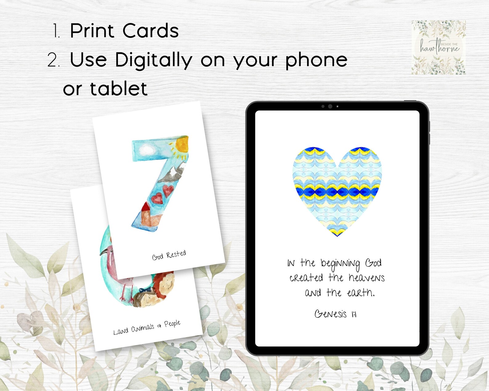 Days of Creation Flashcards, Creation Days Flash Cards, Sunday School ...