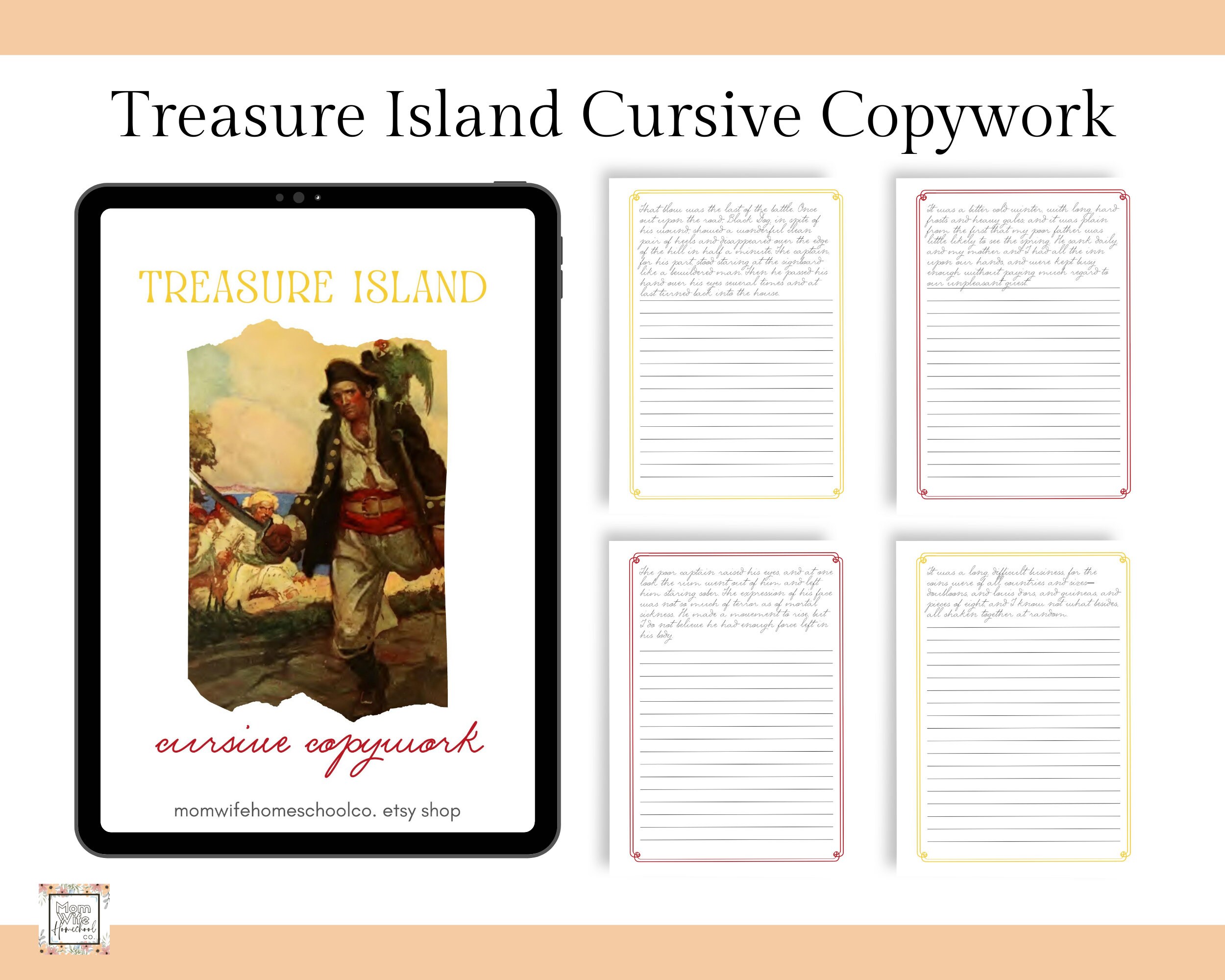 Treasure Island Cursive Copywork Cursive Handwriting Practice ...