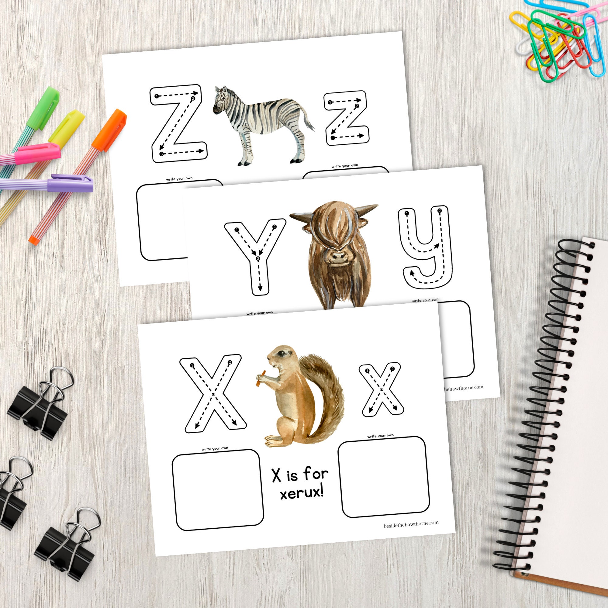 Nature Alphabet Tracing Handwriting Worksheets, Charlotte Mason ...