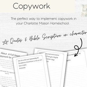 A Full Heart: Copywork for Character | Homeschool Copy Work and ...
