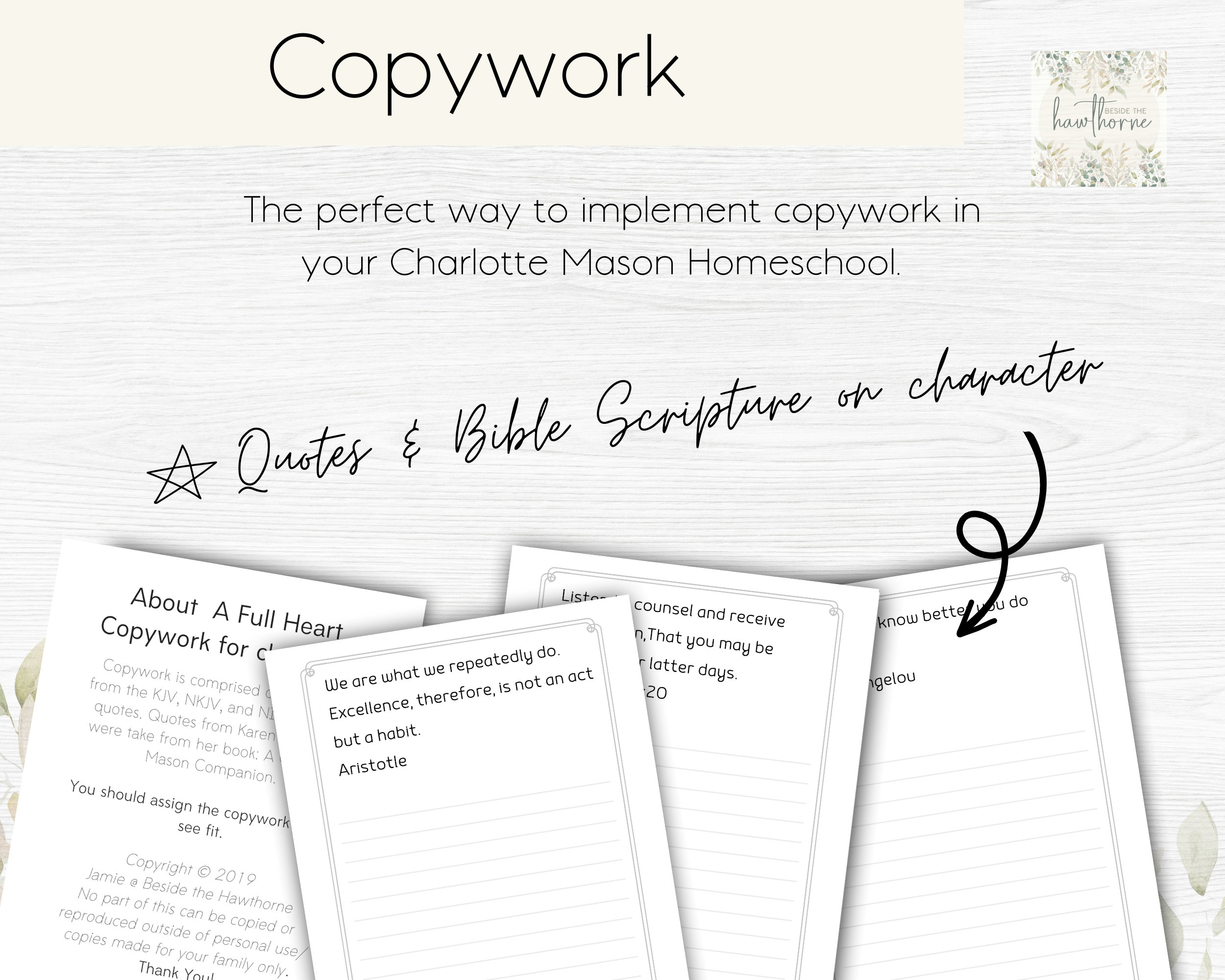 A Full Heart: Copywork for Character | Homeschool Copy Work and ...