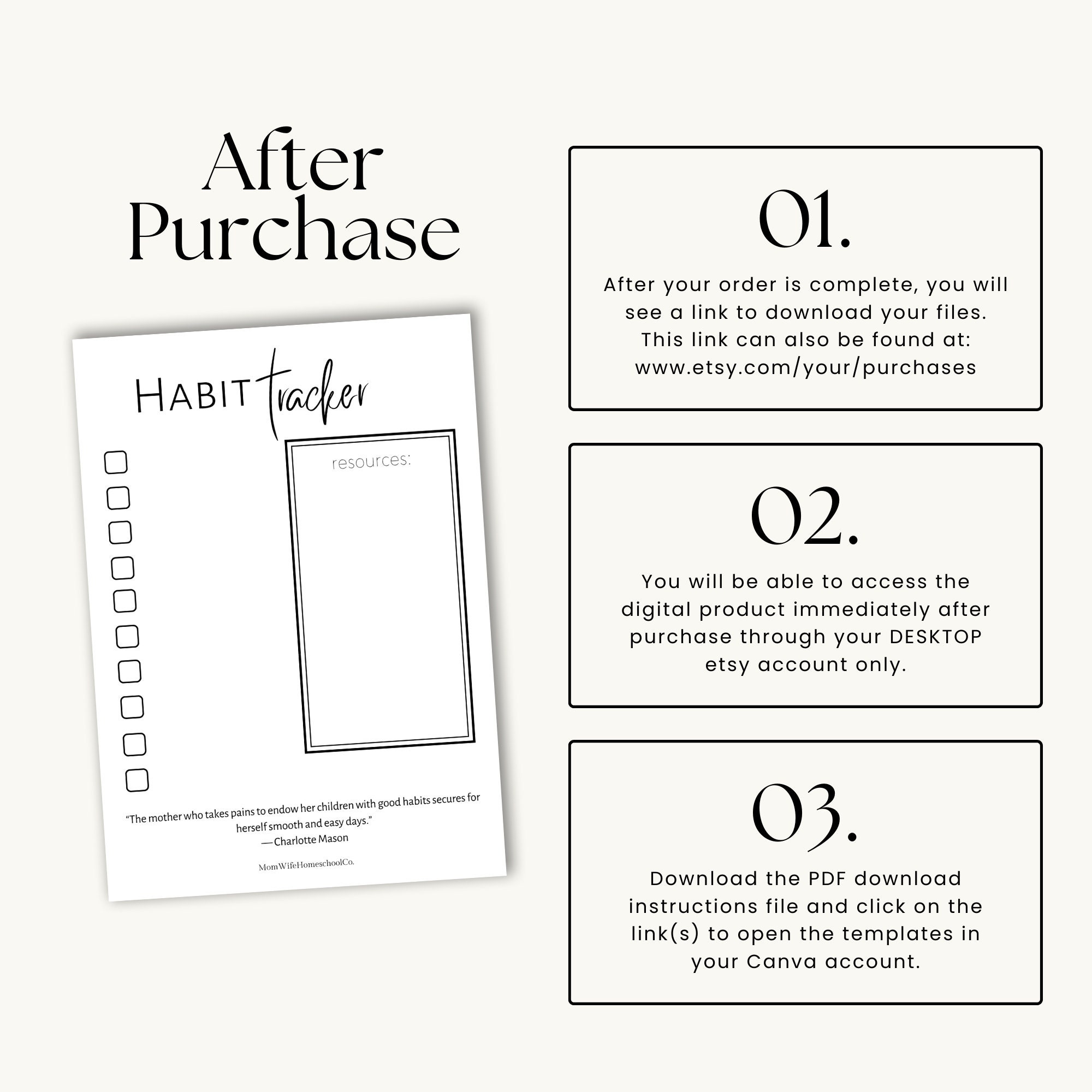 Homeschool Habit Tracker Planner | Instant Download, Planner Printables ...