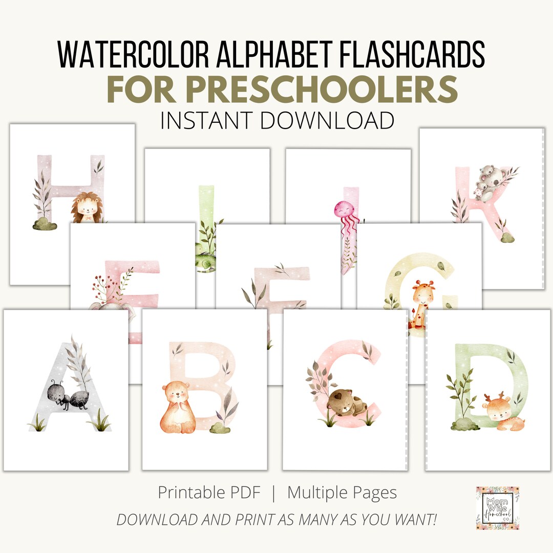 Alphabet Flashcards | ABC Flashcards L Nursery Decor L Homeschool ...