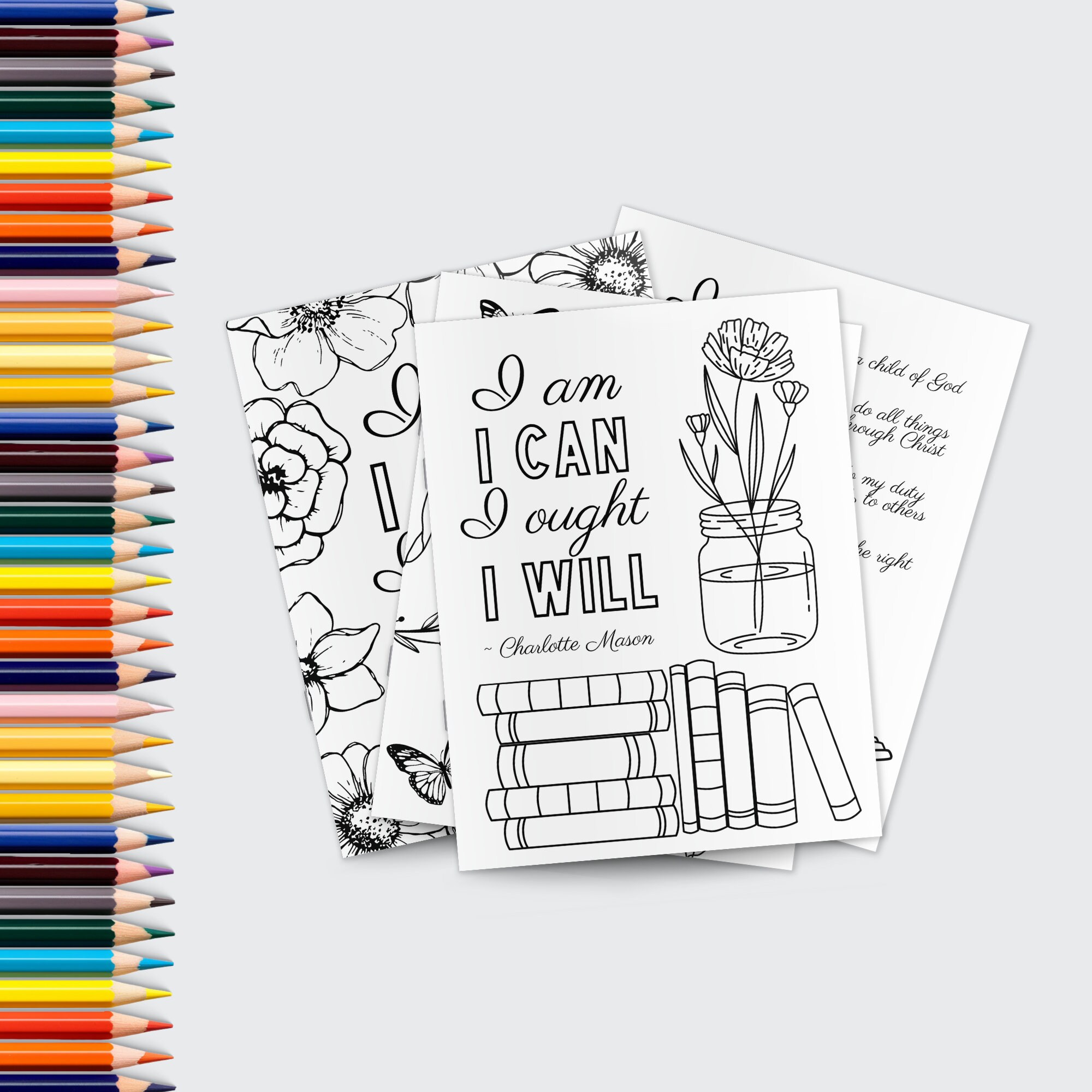 Charlotte Mason Motto Coloring Sheets, Coloring Pages, Homeschool ...