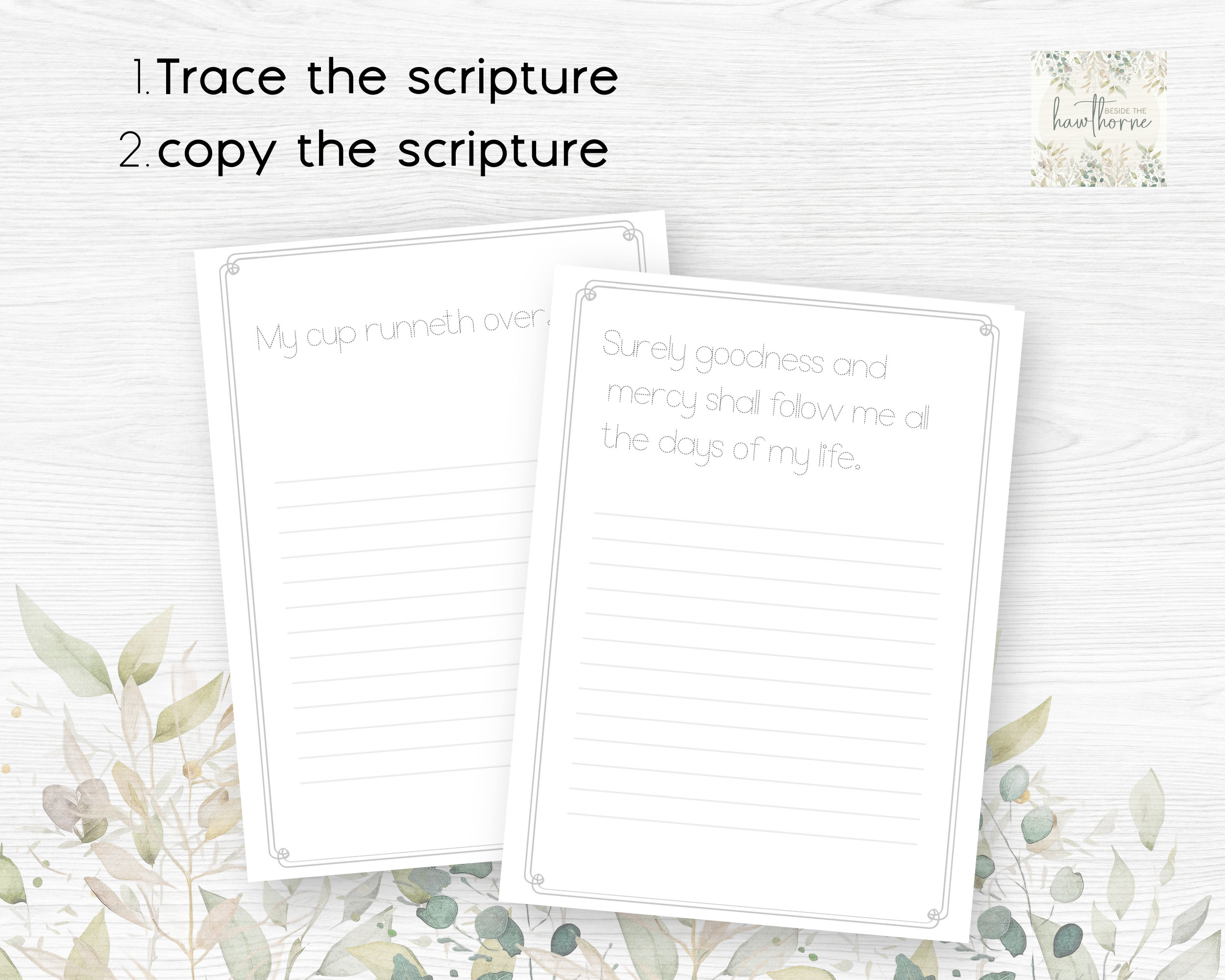 Psalm 23 Copywork: Print Bible Copywork | Wide Ruled Lines , Elementary ...