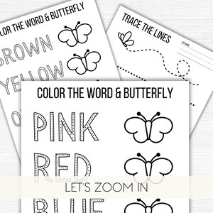 Butterfly Pre-k Packet Preschool Worksheets | Printable | Letters and ...