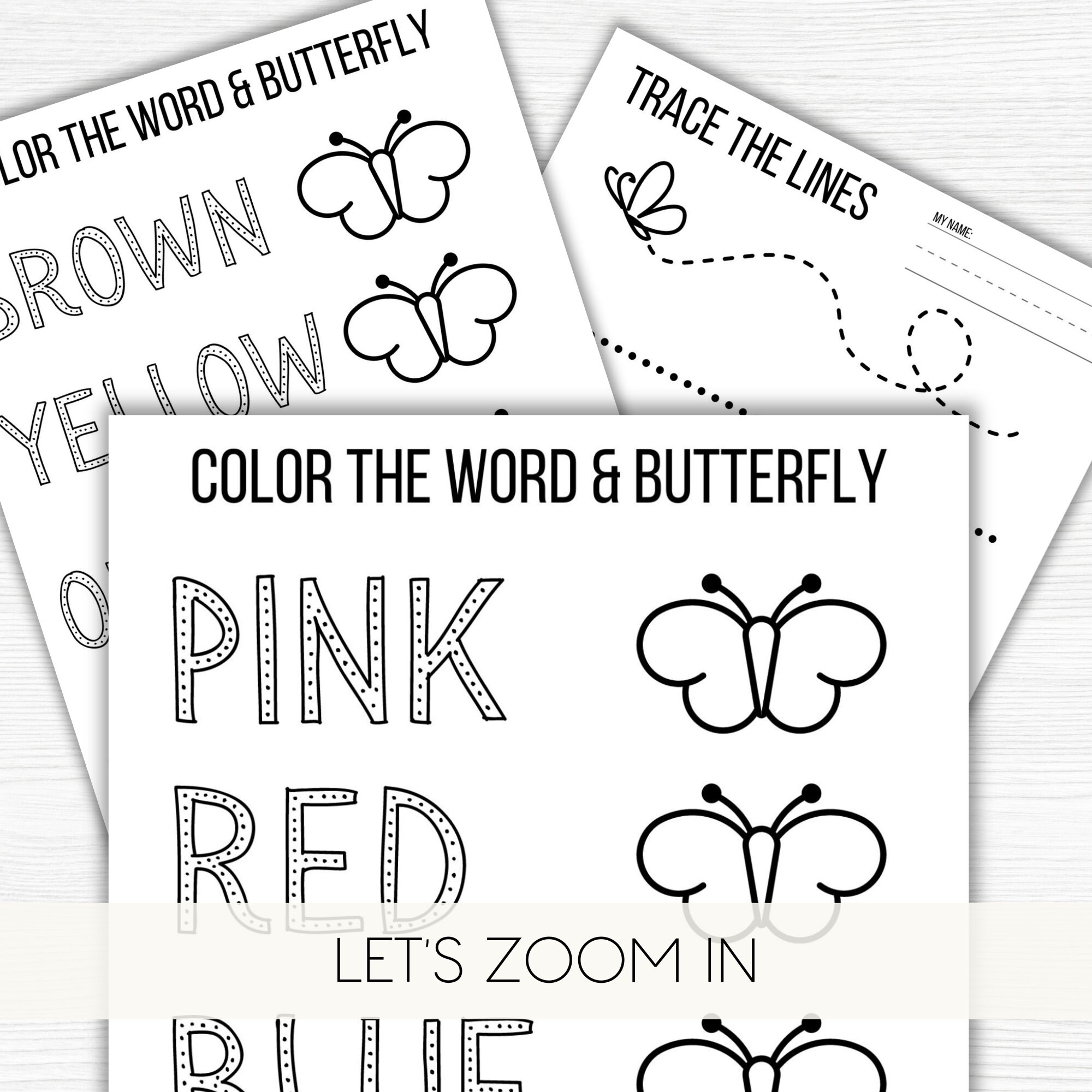Butterfly Pre-k Packet Preschool Worksheets Printable Letters and ...