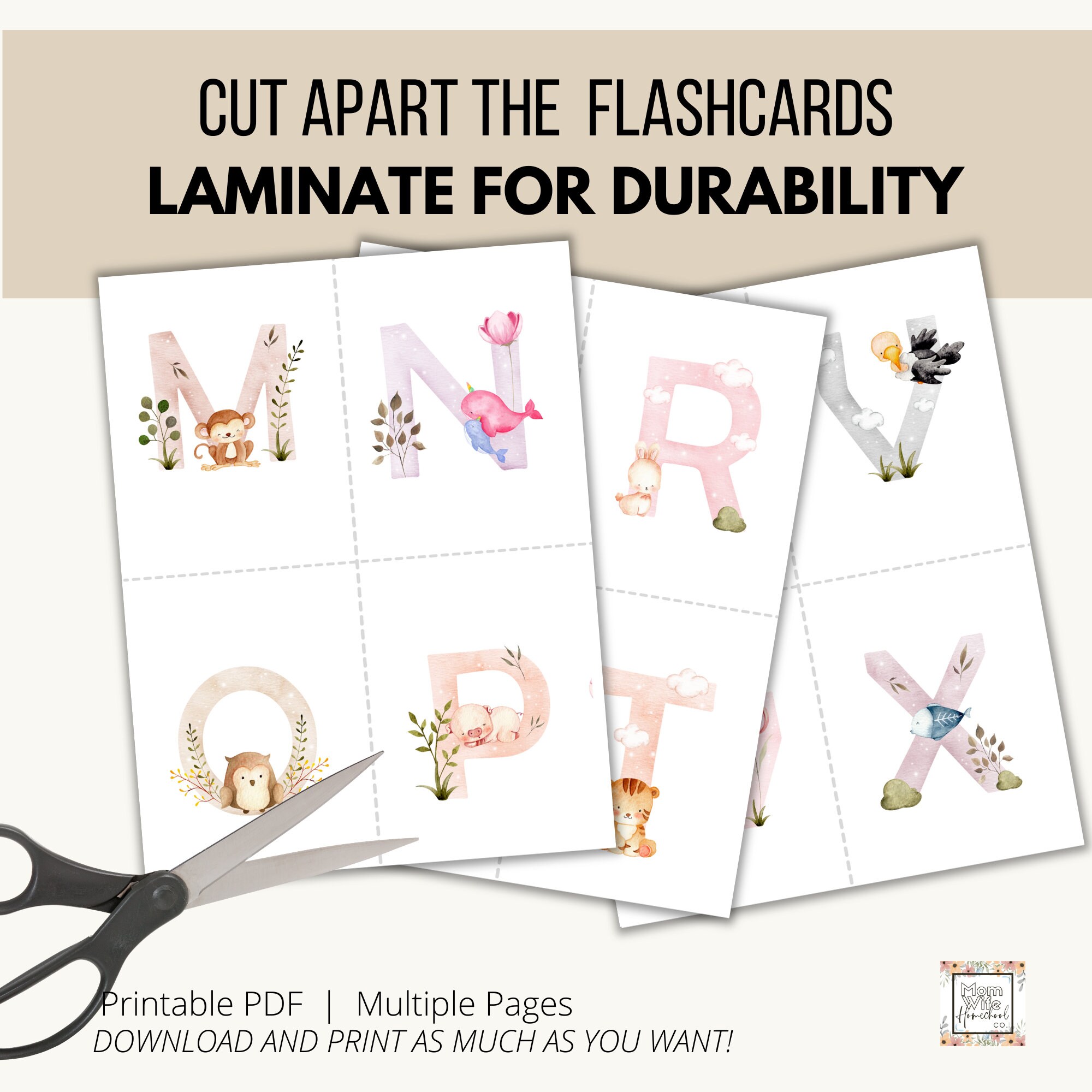 Alphabet Flashcards | ABC Flashcards L Nursery Decor L Homeschool ...
