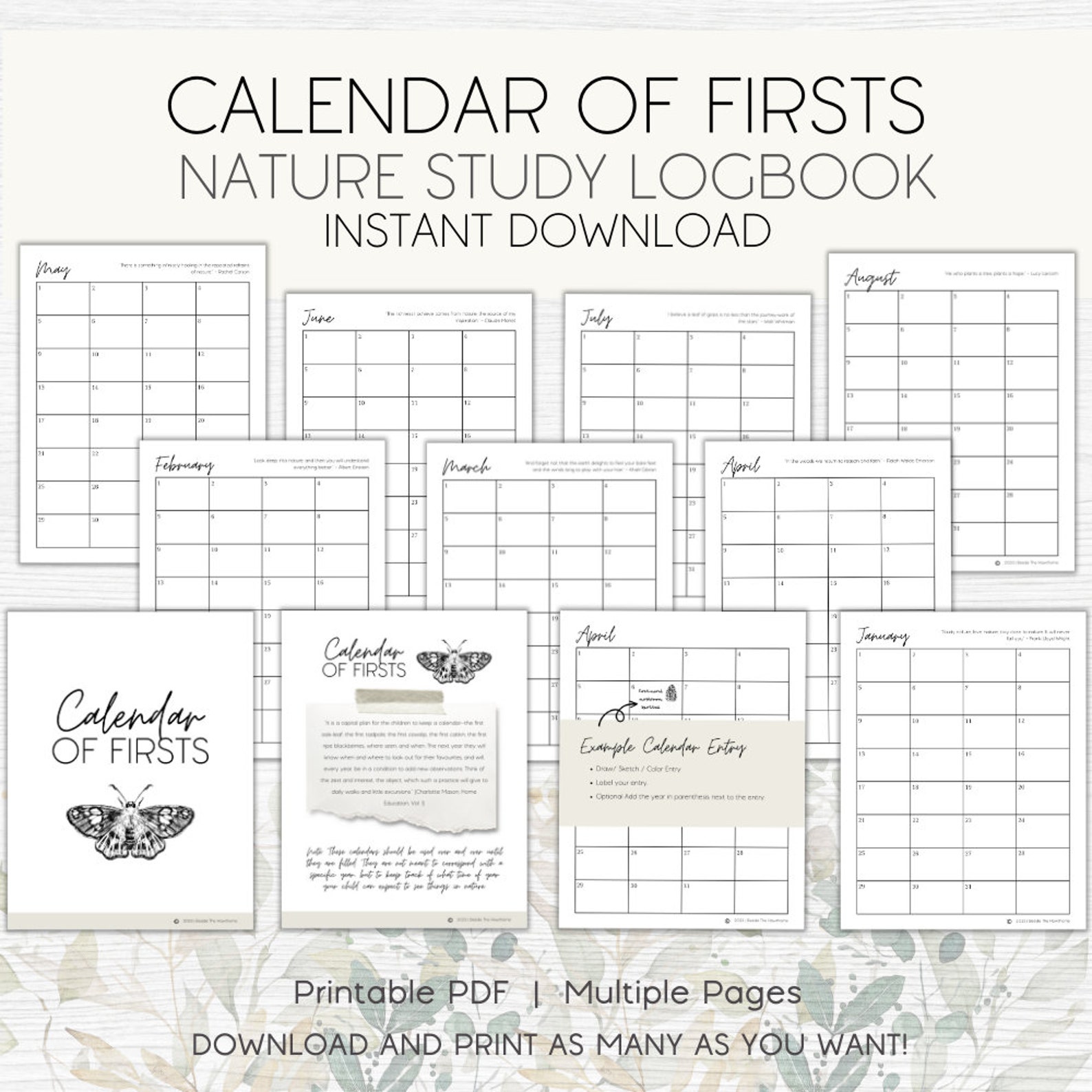 Charlotte Mason Calendar of Firsts, Nature Study, Charlotte Mason ...