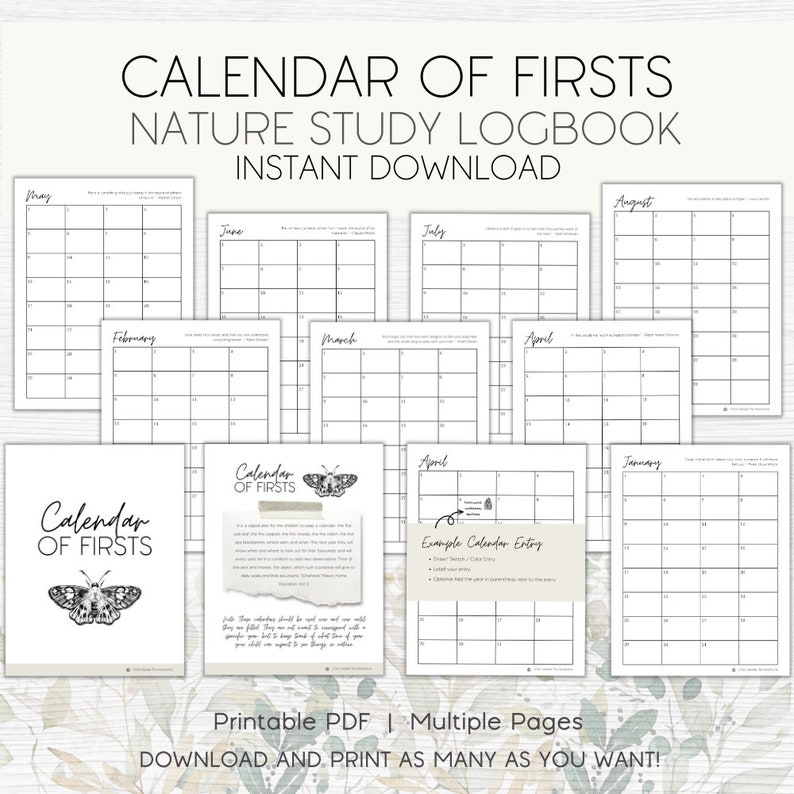 Charlotte Mason Calendar of Firsts, Nature Study, Charlotte Mason ...