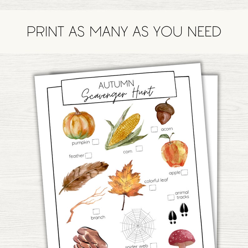 Fall Scavenger Hunt Printable | Printable Nature Scavenger Hunt ...