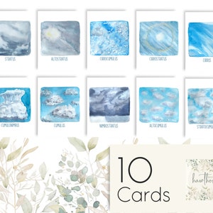 Cloud Identification Flashcards, Clouds Flash Cards, Science and Nature ...