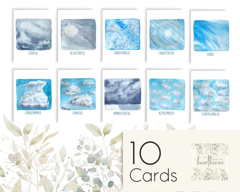 Cloud Identification Flashcards, Clouds Flash Cards, Science and Nature ...