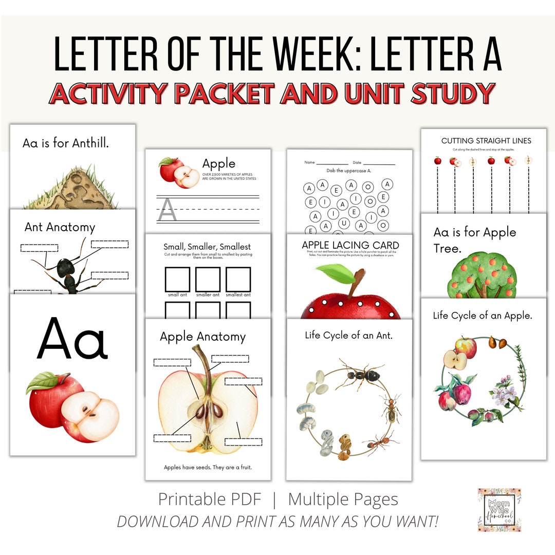 Letter of the Week; Letter A Activity Packet and Unit Study | Preschool ...