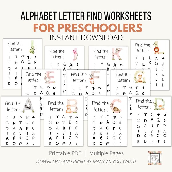 Alphabet Letter Search - Etsy