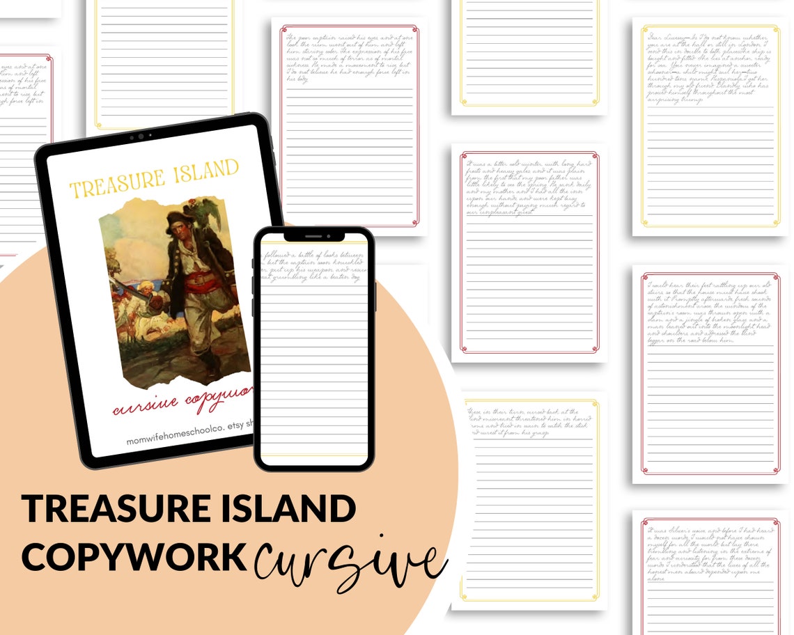 Treasure Island Cursive Copywork Cursive Handwriting Practice ...