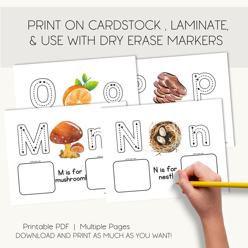 Nature Alphabet Tracing Handwriting Worksheets, Charlotte Mason ...