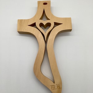 Wooden Cross With Heart, Cross With Heart - Etsy