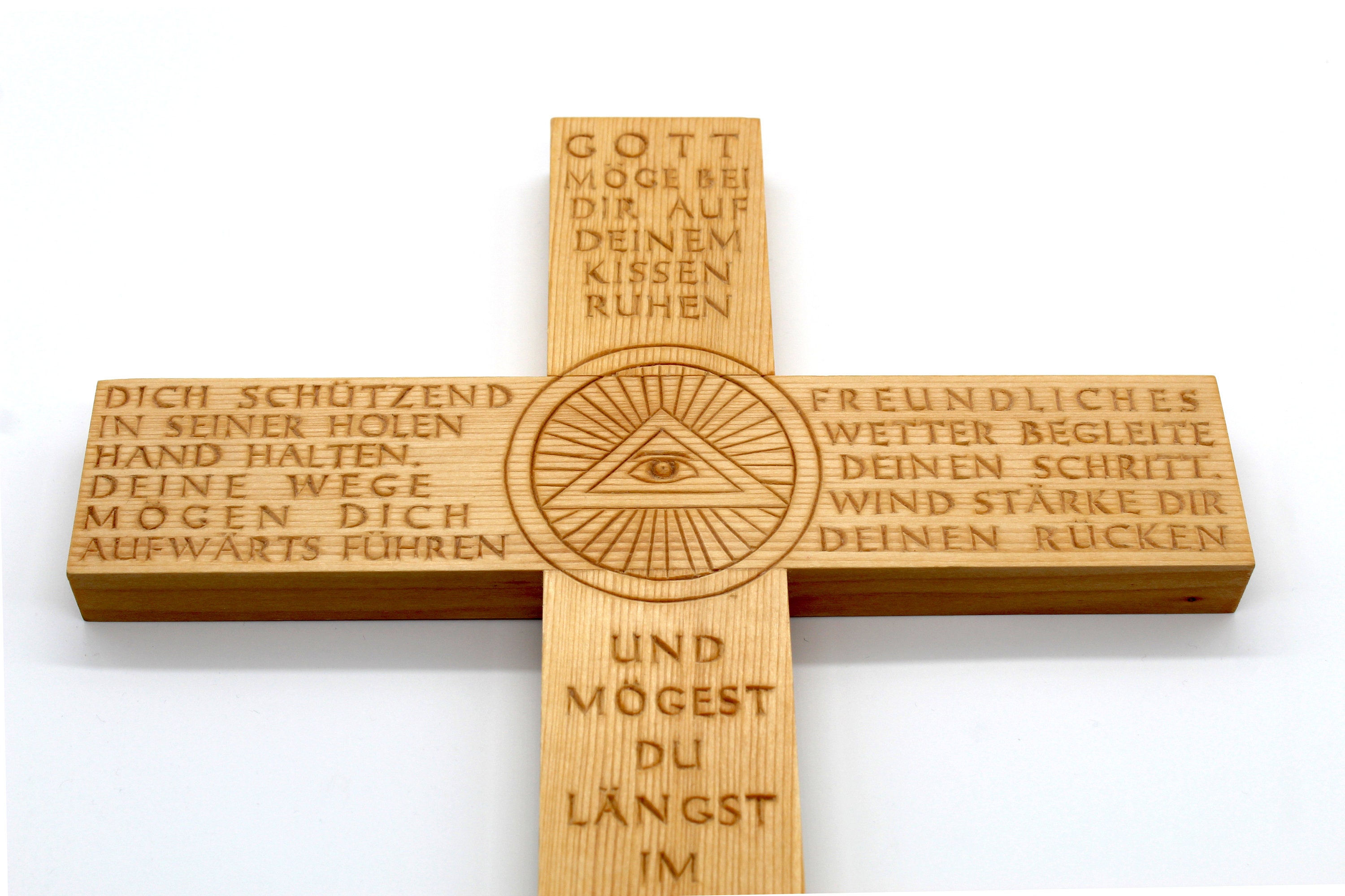 Hand Carved Christian Cross With Blessings for Wall - Etsy