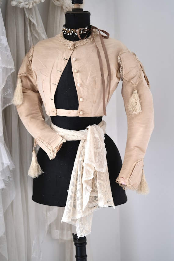 ANTIQUE! Beautiful Old Victorian Silk Bodice Wedding … - Gem