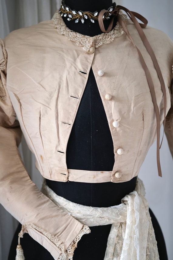 ANTIQUE! Beautiful Old Victorian Silk Bodice Wedding … - Gem