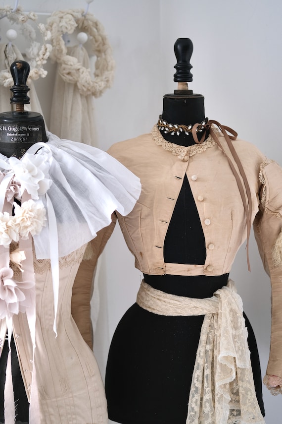 ANTIQUE! Beautiful Old Victorian Silk Bodice Wedding … - Gem