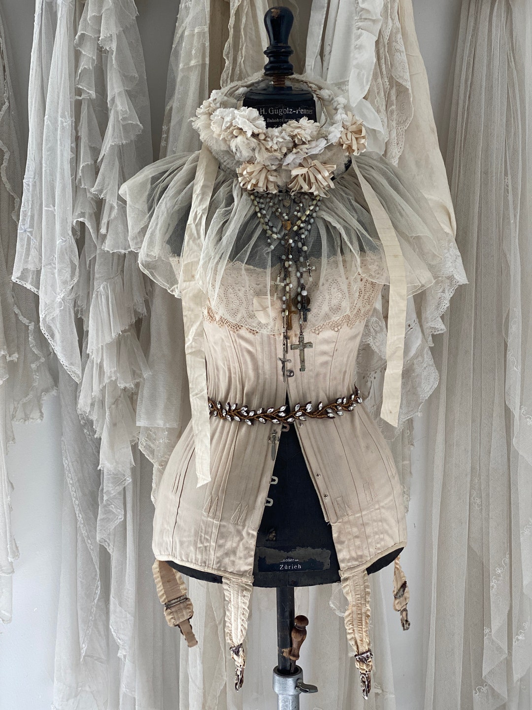 UNIQUE! True Antique French Victorian Bridal Corset 19th Century With ...