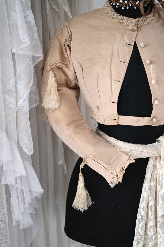 ANTIQUE! Beautiful Old Victorian Silk Bodice Wedding … - Gem