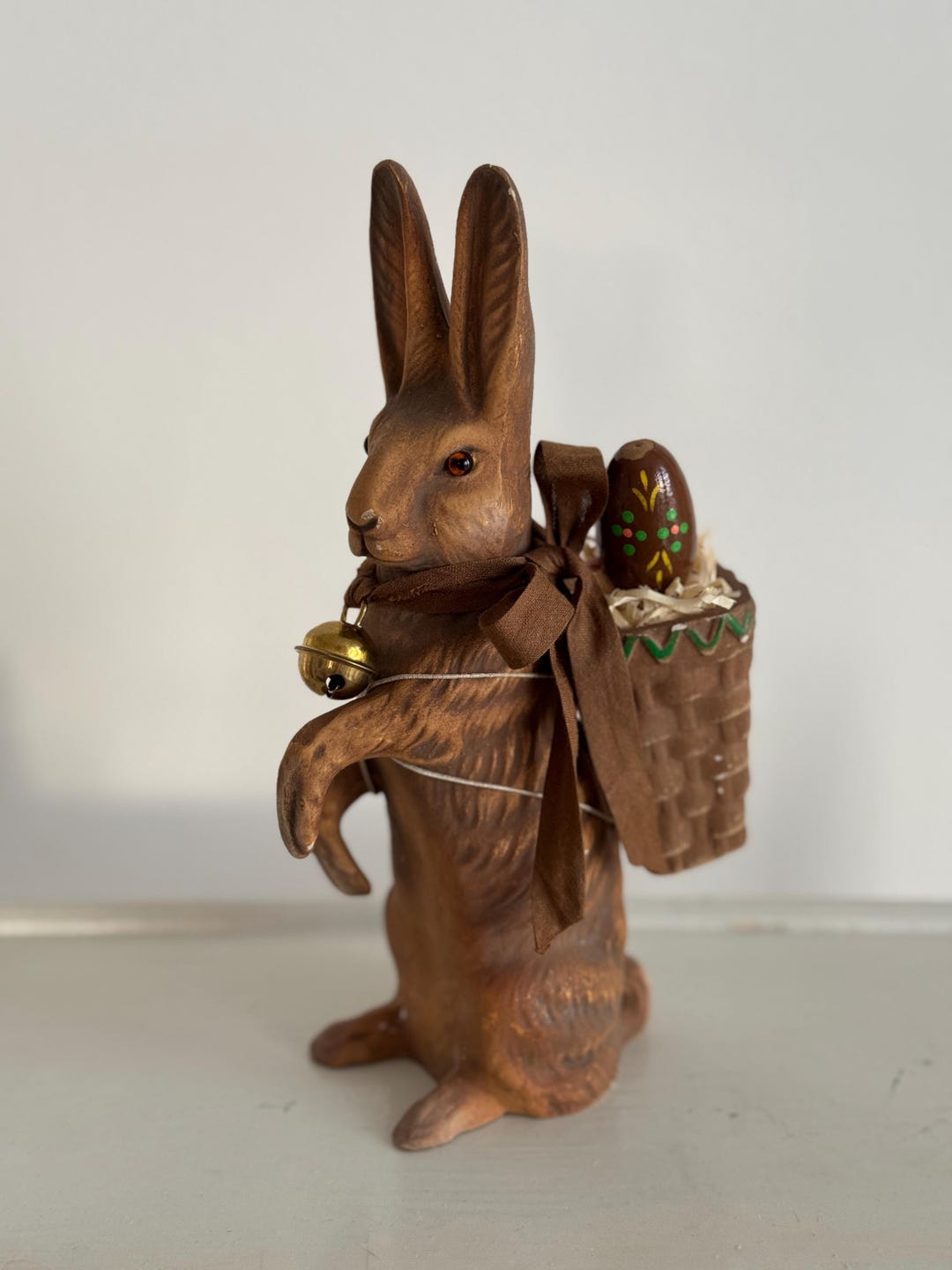 Vintage Papier-mâché Cardboard Candy Container Easter Bunny Stuffing ...