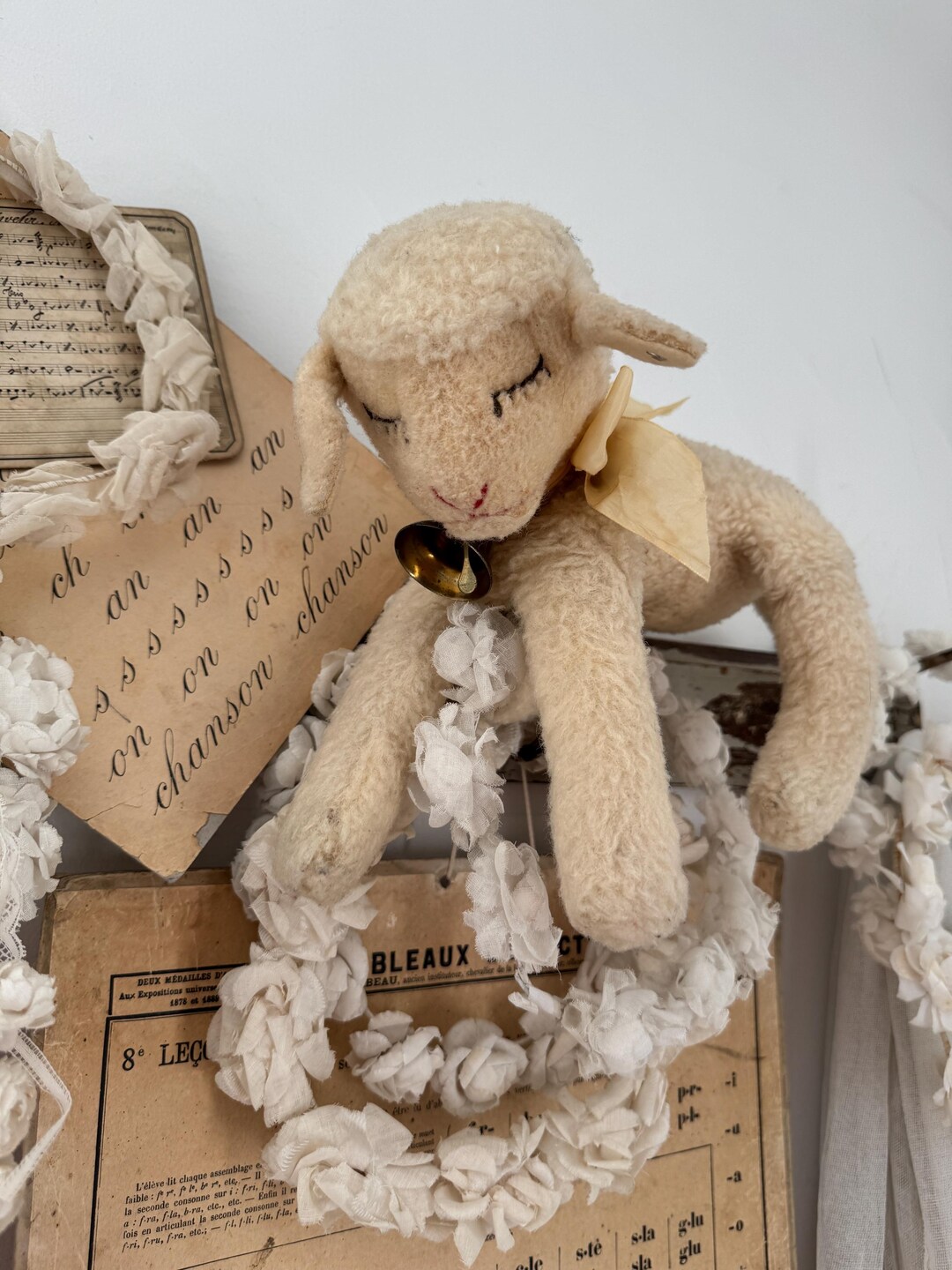 Adopt Me Vintage Steiff Sheep Lamb lamby With Button, Bow Bell Old ...