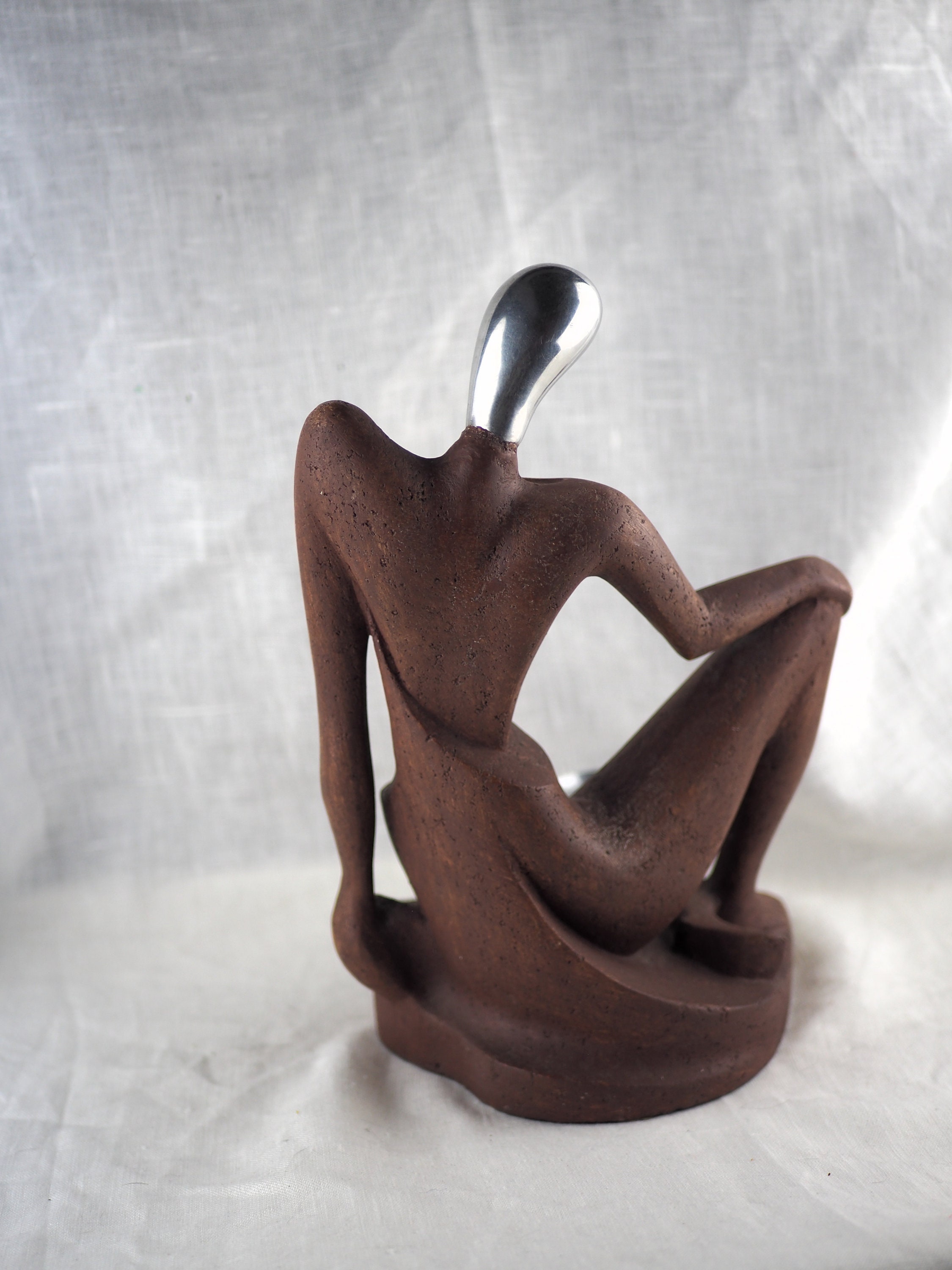 Stylized Woman Statue With Chromed Head Inov French Design - Etsy UK