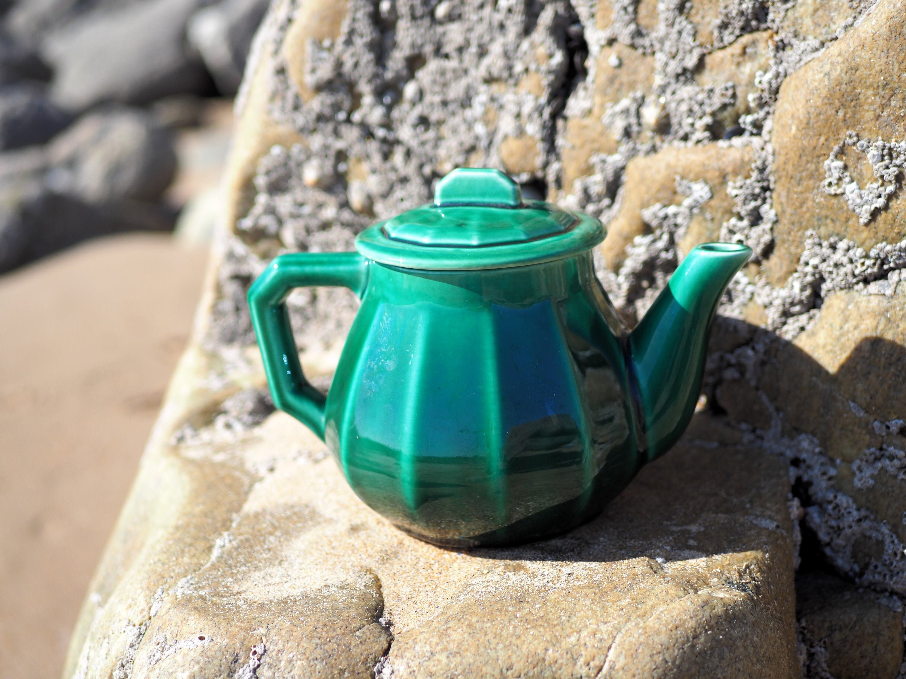 Teapots Kitchen & Dining Home & Living stylized shape Green glazed Art ...