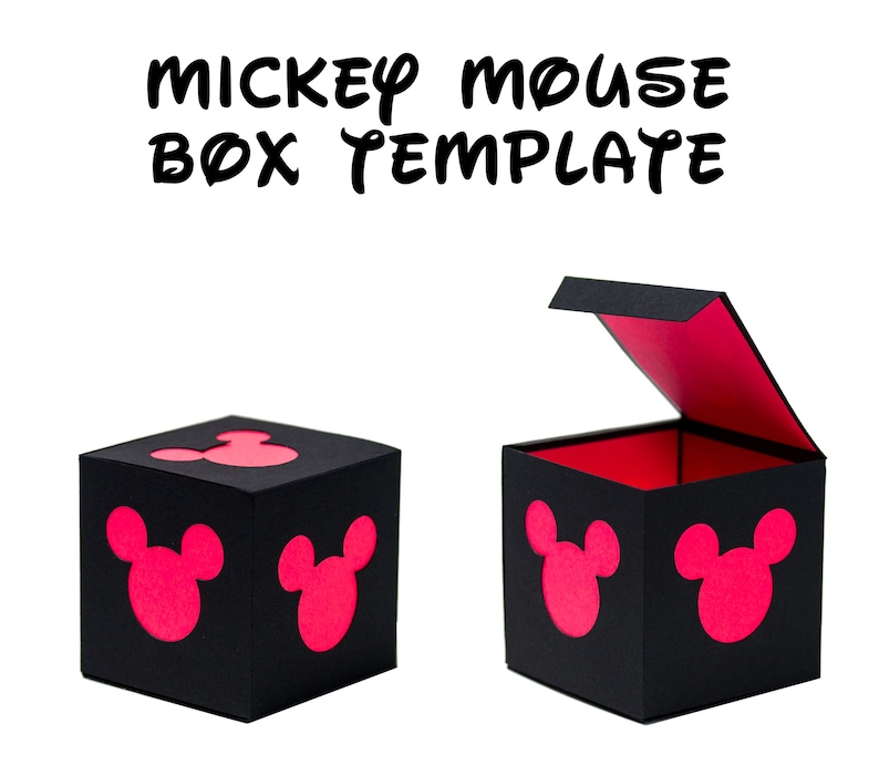 3D Mickey Mouse Box Template - Mickey Mouse Favor Box Template SVG DXF ...