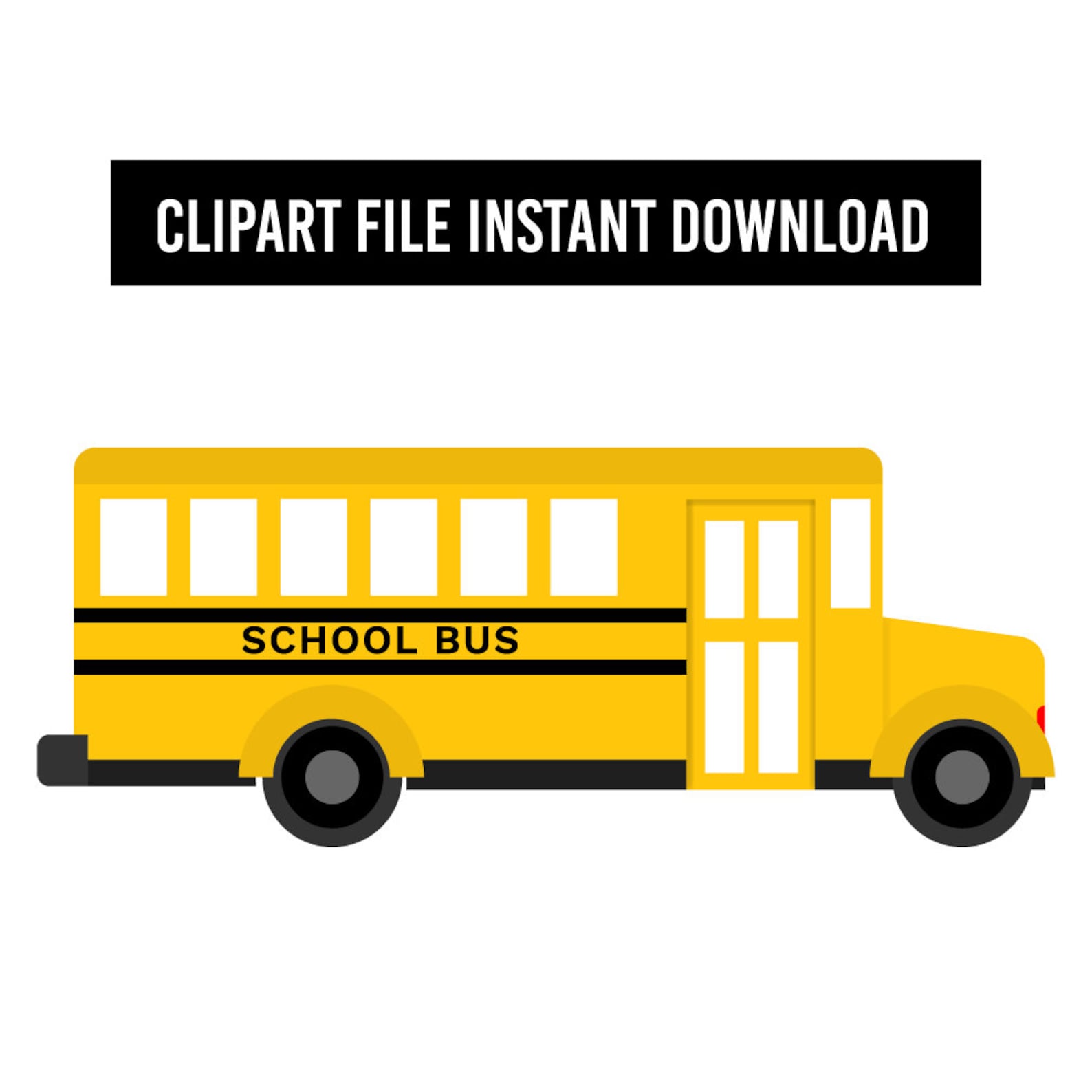 School Bus Clip Art - Clipart Instant Download - Etsy