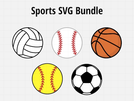 Sports Balls SVG Bundle Basketball Baseball Volleyball | Etsy