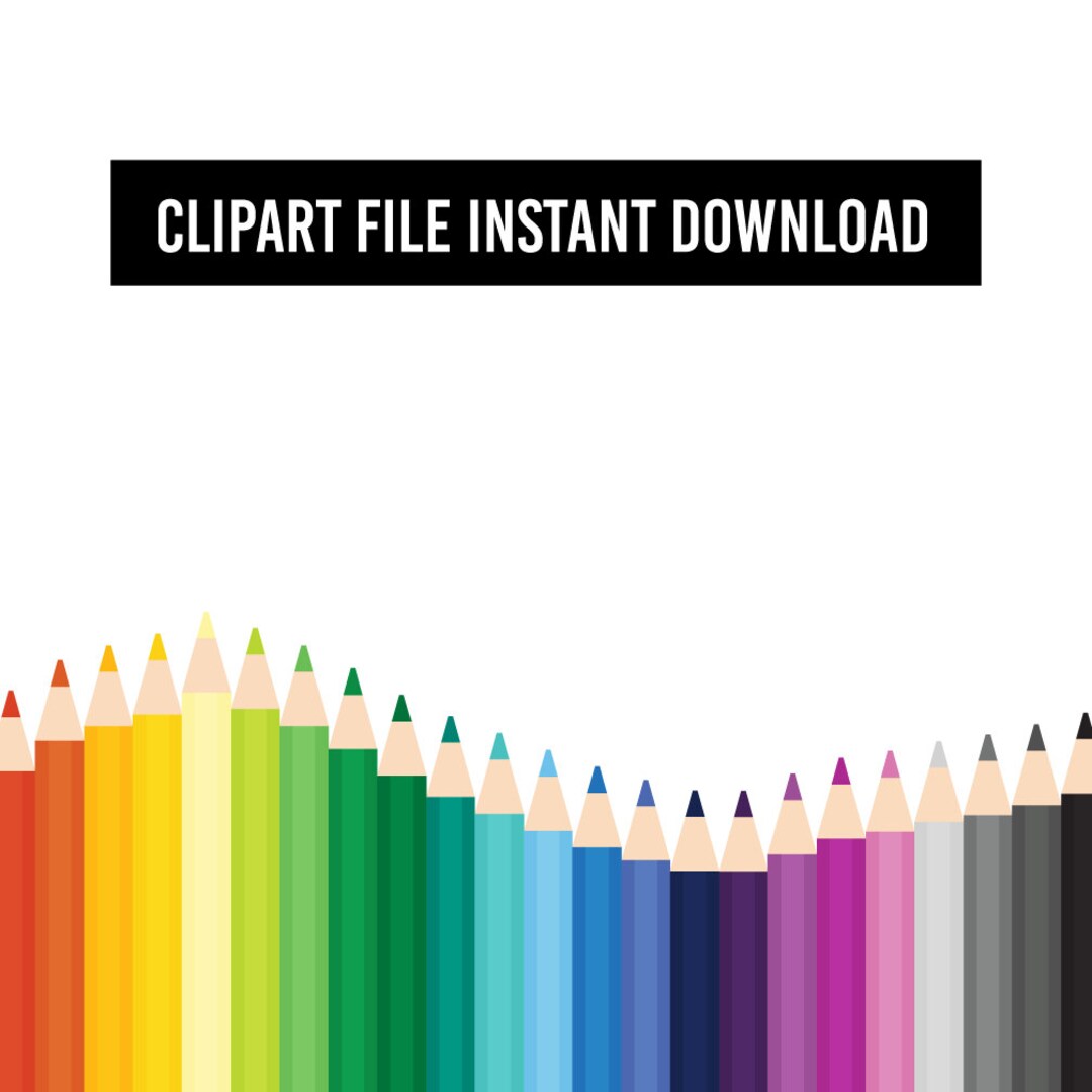 Colored Pencils Clip Art Colored Pencils Background Clipart - Etsy