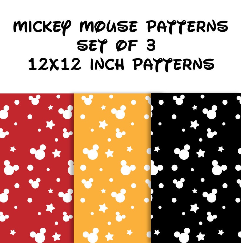 Mickey Mouse Pattern Mickey Mouse Digital Paper - Etsy