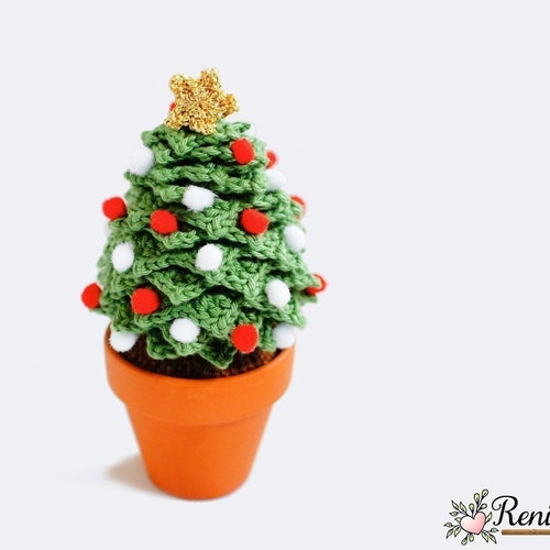 Crochet Pattern Rose Tree Pot Flower Renirumi - Etsy