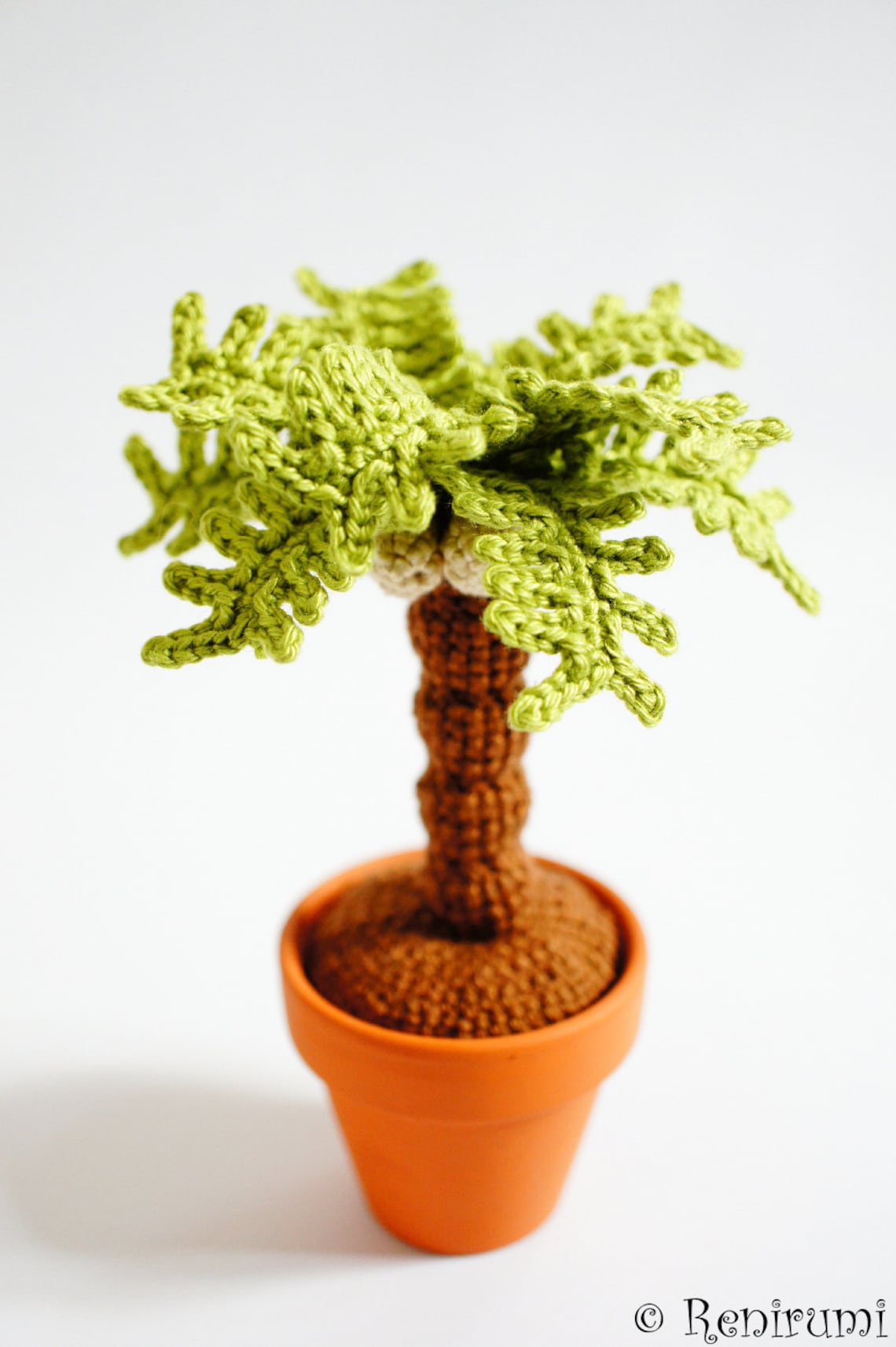 Crochet Pattern Pot Flower Palm Tree Renirumi | Etsy