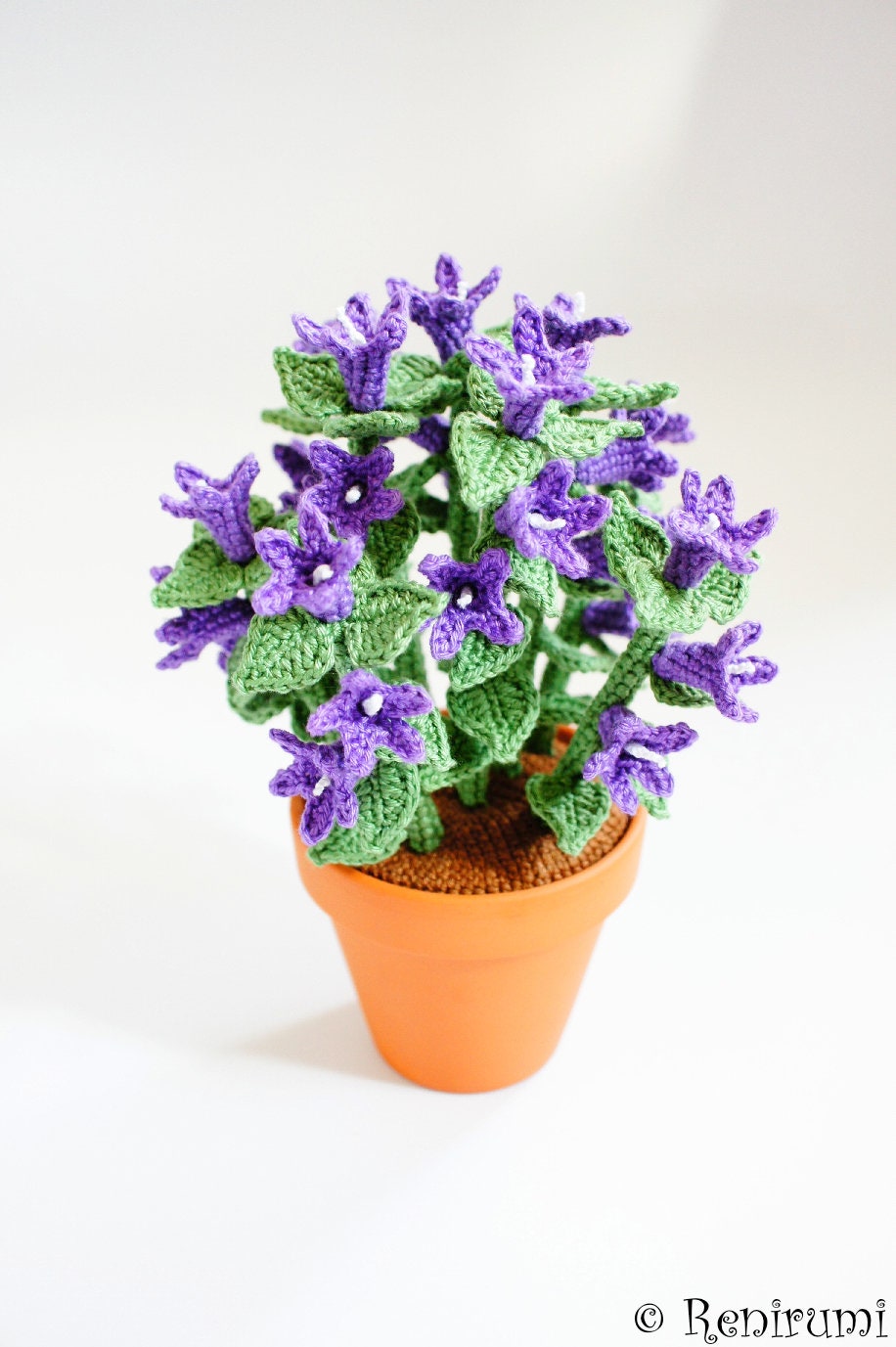 Crochet Pattern Bellflower Pot Flower Renirumi - Etsy