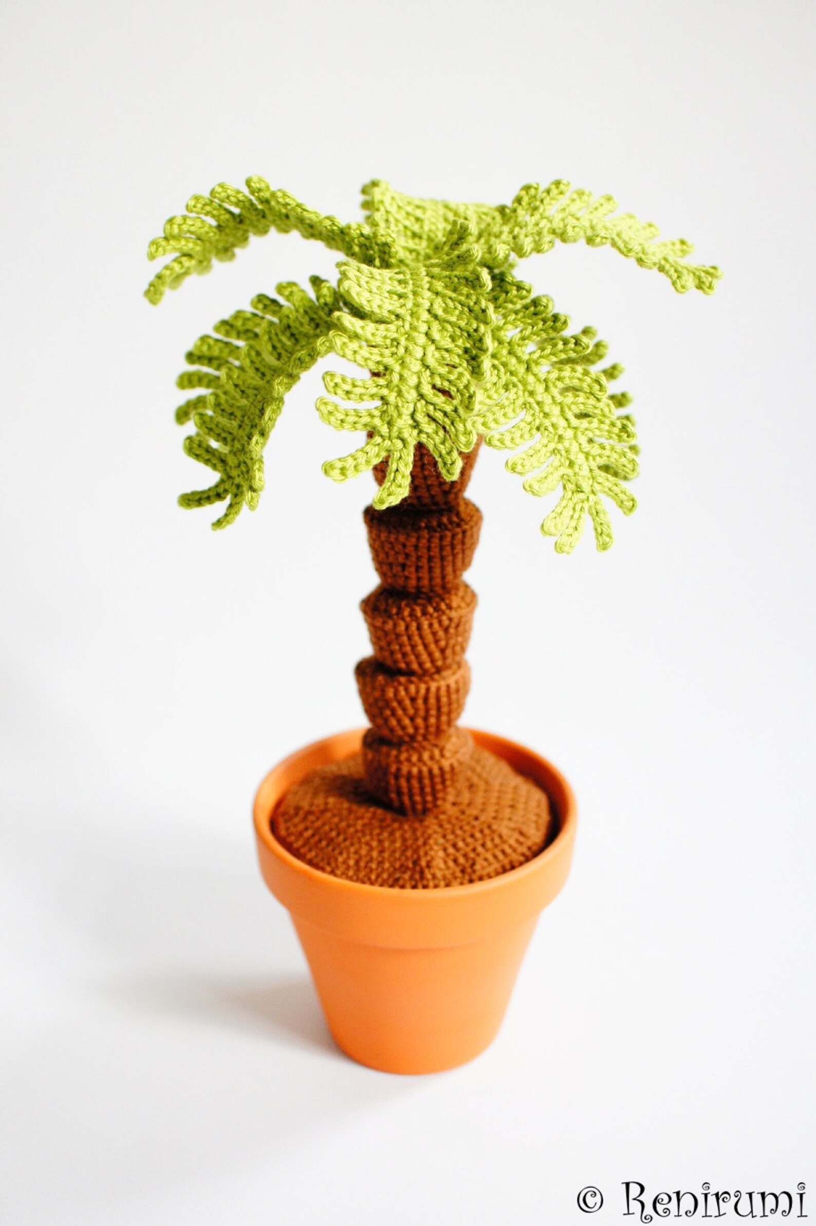 Crochet Pattern Palm Tree Pot Flower Renirumi - Etsy