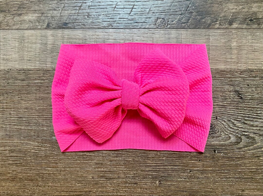 Hot Pink Head Wrap, Oversized Bows, Headband for Babies, Big Bow ...